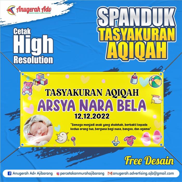 Jual BANNER AQIQAH FREE DESIGN - 200x100cm - Kab. Banyumas - Percetakan Murah Ajb | Tokopedia