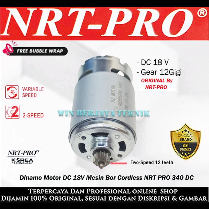 Jual Dinamo Motor Bor Cordless 20V NRT PRO DC 340 Startor Bor Baterai ...