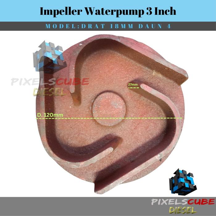 Jual Kipas Impeller Waterpump Alkon 3 inch 3" Drat 18mm Daun 3 - Kab ...
