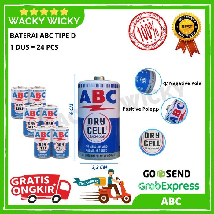 Jual Batre Baterai Battery ABC Biru Dry Cell Tipe D Besar R20 - Isi 24 ...