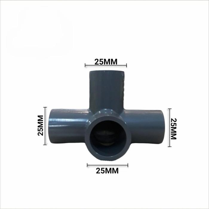 Jual Sambungan Pralon T 4 Way Lubang Arah Tee Ukuran 1/2 1 Inch Tebal ...
