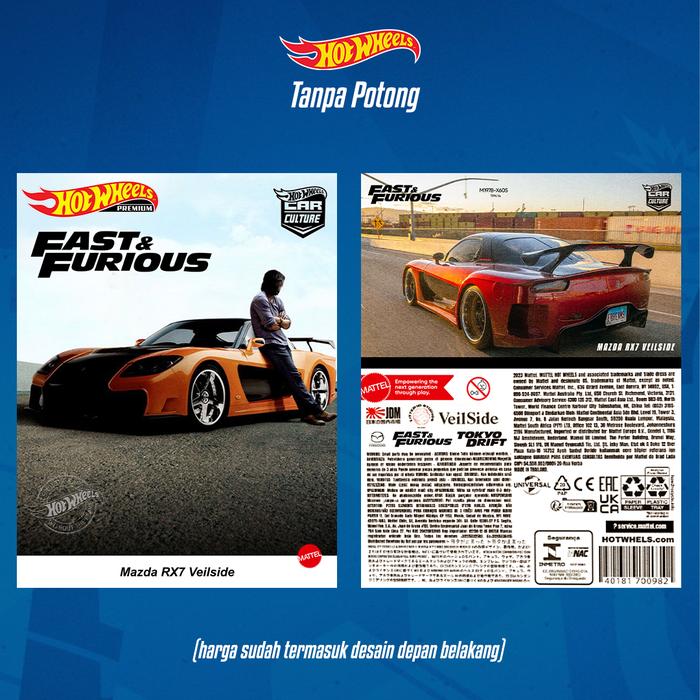 Jual Hotwheels Blister Fast and Furious Han Mazda Rx7 Custom Card ...