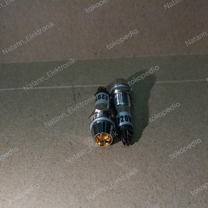 Jual 6554 lampu pilot indikator indicator lamp besi kuning 220v 220volt ...