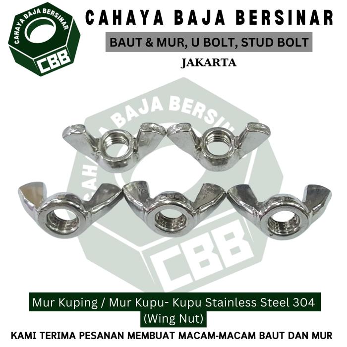 Jual Mur Kuping Stainless Steel 304 M16 - 2.0 / Mur Kupu- Kupu (Wing Nut) - Jakarta Barat ...