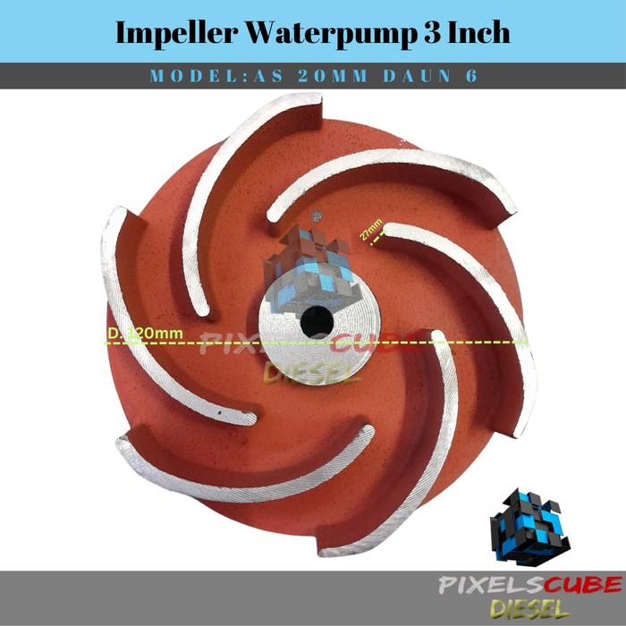 Jual Impeller Waterpump Alkon 3" 3 inch Spi As 20mm Daun 6 - Kab. Bogor ...