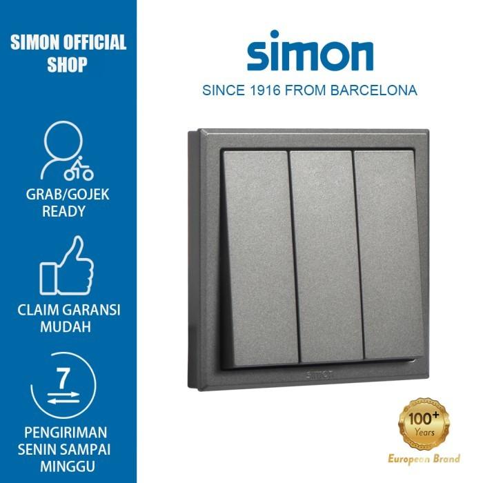 Jual SIMON E3 Saklar 3 Gang Triple Trio White Putih Black Hitam dll ...