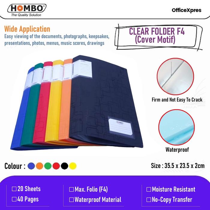 Jual Clear Holder Isi 20 , 40 , 60 poket / Map plastik F4 / Dokumen ...