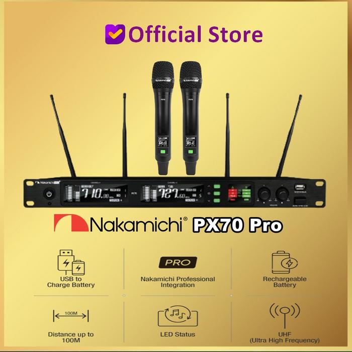Promo Nakamichi PX70 Pro Profesional Wireless Microphone PX70Pro PX 70 ...