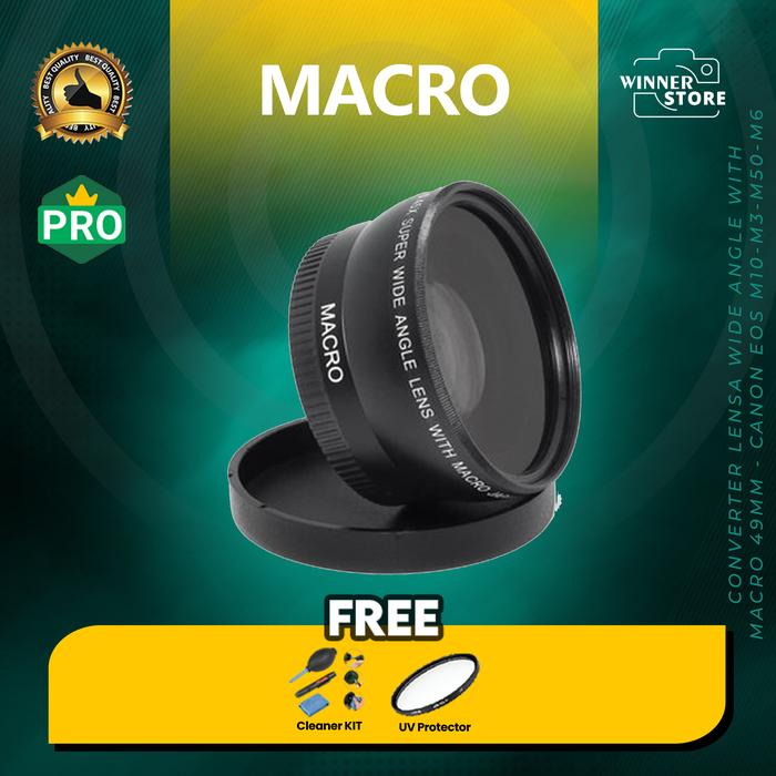 Jual CONVERTER LENSA WIDE ANGLE WITH MACRO 49MM - CANON EOS M10-M3-M50 ...