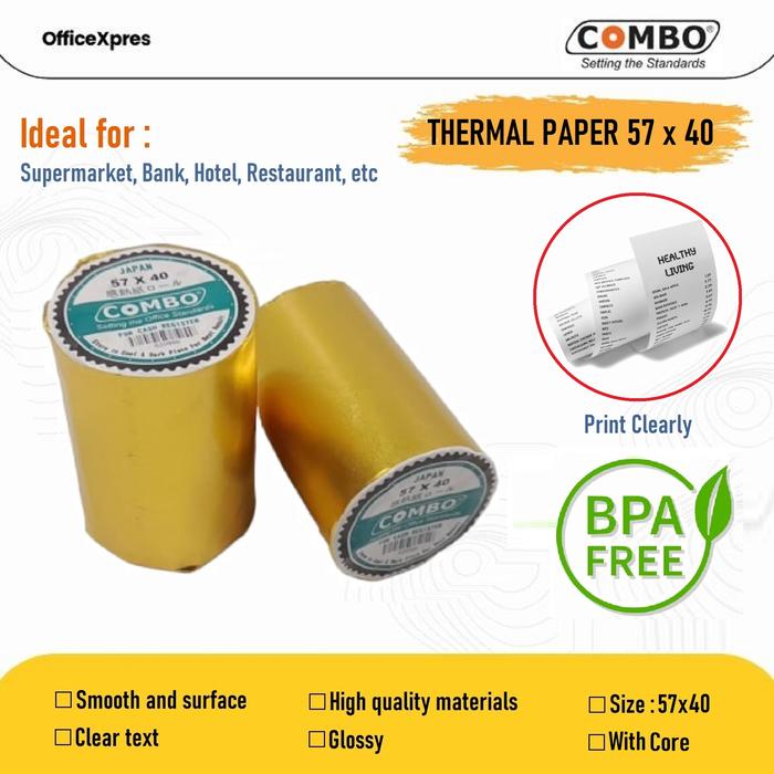 Jual Thermal Struk 57x40 / Kertas Struk Kasir / Paper Roll / Thermal ...