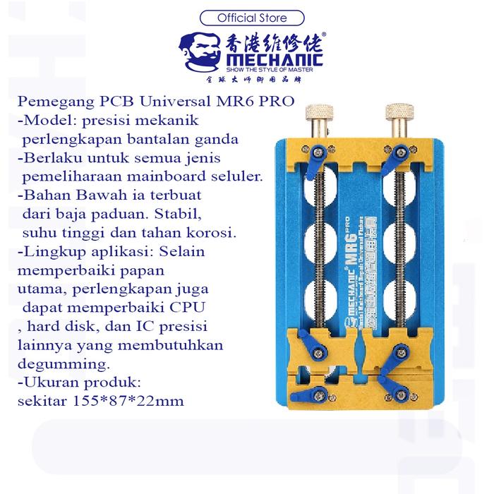 Jual Mechanic MR6 PCB Holder Universal Double Shaft Penjepit PCB Ragum ...