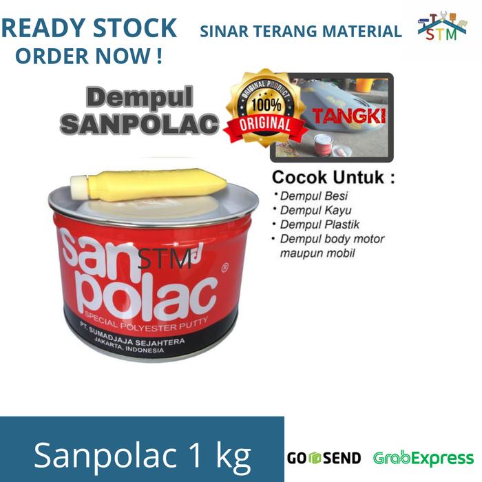 Jual Dempul Sanpolac 250 gram / 1 kg / Dempul Besi Sanpolac / Dempul ...