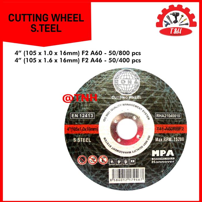 Jual Roda Pemotong / Cutting Wheel Steel ROHA - 105*1.0*16mm - Jakarta ...