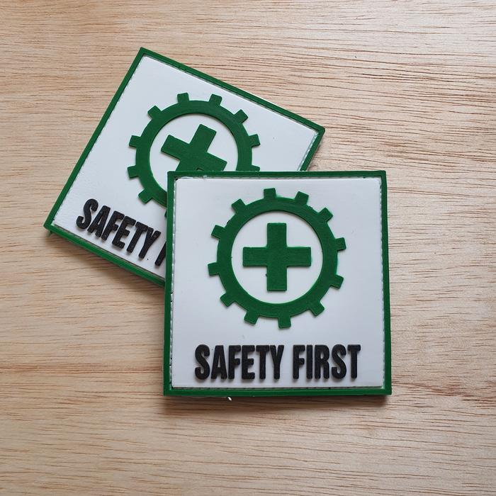 Jual patch rubber logo k3 safety first ukuran besar - tempelan emblem ...