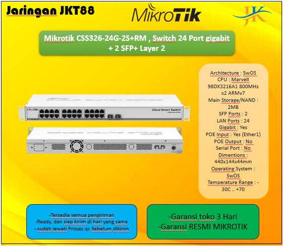 Jual Mikrotik CSS326-24G-2S+RM , Switch 24 Port gigabit + 2 SFP+ Layer ...