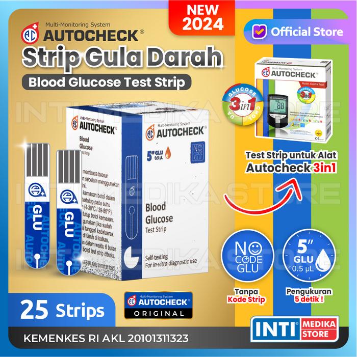Promo AUTOCHECK - Strip Gula Darah Isi 25 pcs | Refill Glucose Test ...