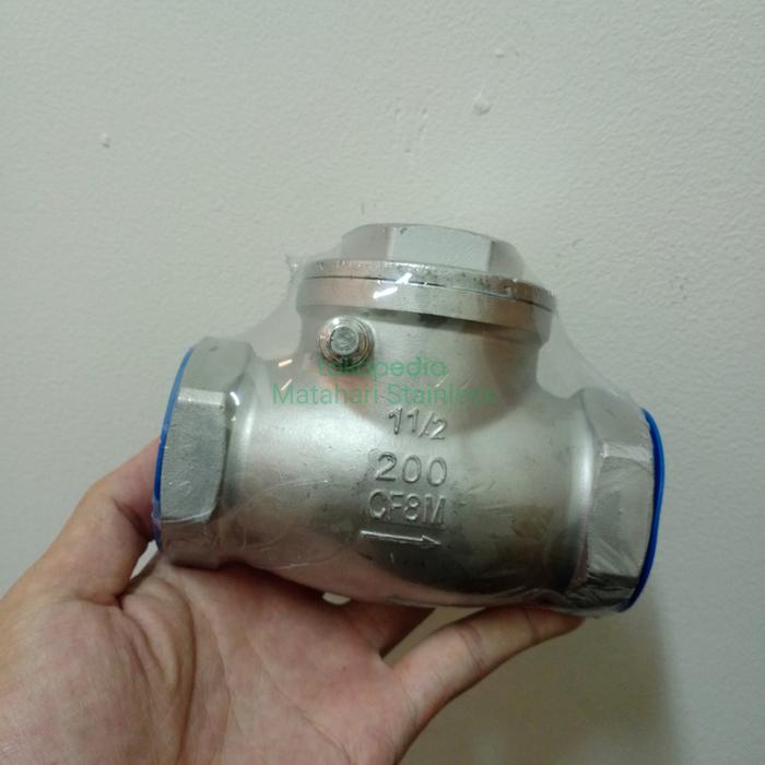 Jual Swing Check Valve Stainless 316 Drat 1 1/2 " inchi DN 40 - Jakarta ...