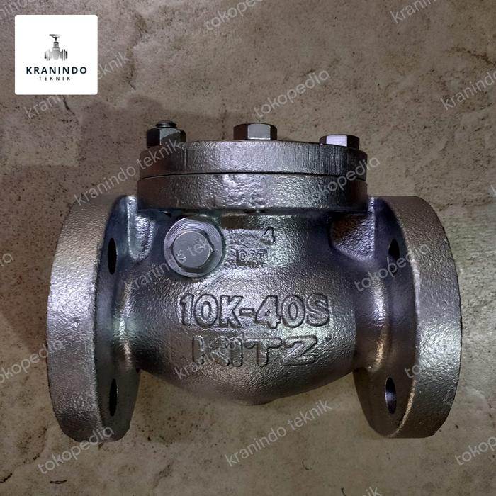 Jual Check Valve Kitz Cast Iron 4 Inchi DN 100 Flange Jis 10K Original ...