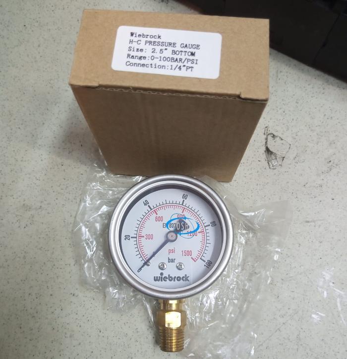 Jual Pressure Gauge Wiebrock 100 Bar, 1500 psi, Sz. 2,5 Inchi - Jakarta ...
