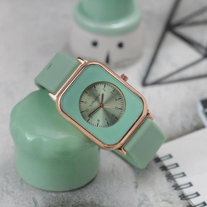 Jual Jam tangan Wanita Linary kotak tali karet analog original - Hijau ...