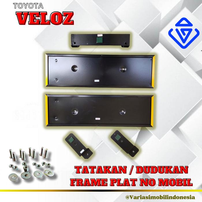 Jual Tatakan Dudukan Frame Plat No Mobil Black Lis Yellow Toyota VELOZ ...