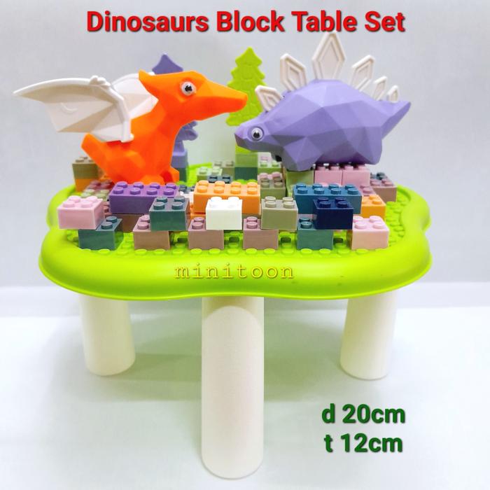 Jual DINOSAURS BLOCKS TABLE SET Mainan Susun Balok Dinosaurus Set ...
