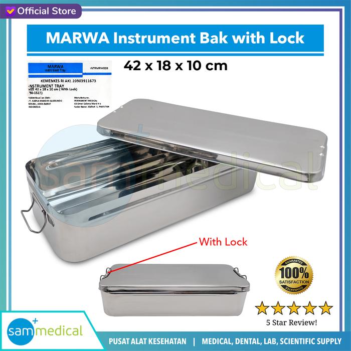 Promo MARWA Instrument Bak / Instrument Tray with lock 42x18x10 cm ...