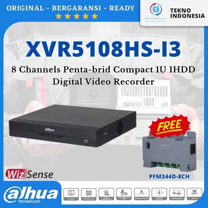 Jual Dahua XVR5108HS-I3 8Ch 5M-N/1080P 1 slot HDD WizSense DVR CCTV ...