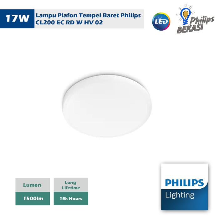 Jual Lampu Plafon Tempel Baret Philips CL200 EC RD 17 Watt W HV 02 ...