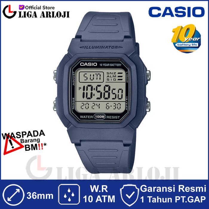 Promo CASIO W-800H-2AVDF Jam Tangan Pria Digital Karet W800H W-800H-2A ...