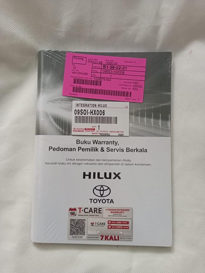 Jual Buku Manual Pedoman Pemilik Integration Book Hilux Original Toyota ...