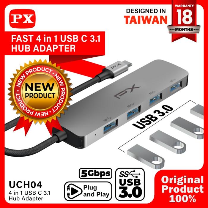 Jual USB Hub Converter Type C 3.1 Macbook Laptop USB 3.0 4 in 1 PX ...