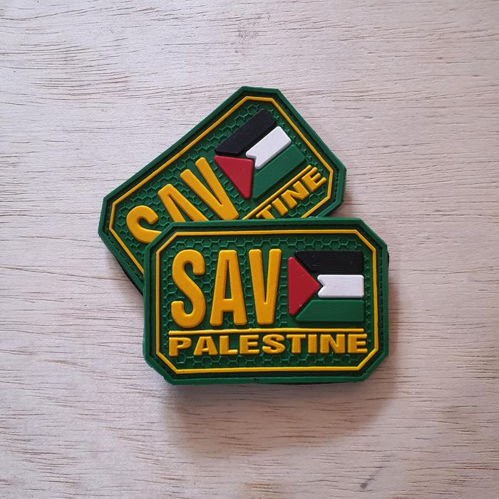 Jual patch rubber logo save palestine dasar hijau - tempelan emblem ...