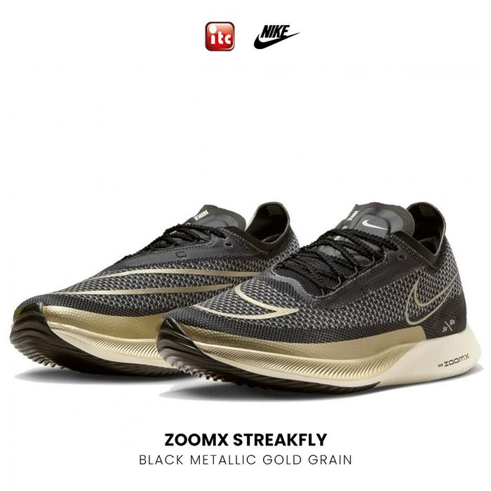 Promo Nike ZoomX StreakFly Black Metallic Gold Grain 100% Authentic ...