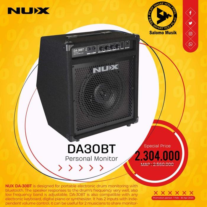 Promo Ampli Drum NUX DA30 BT Bluetooth Original Cicil 0% 3x - Jakarta ...