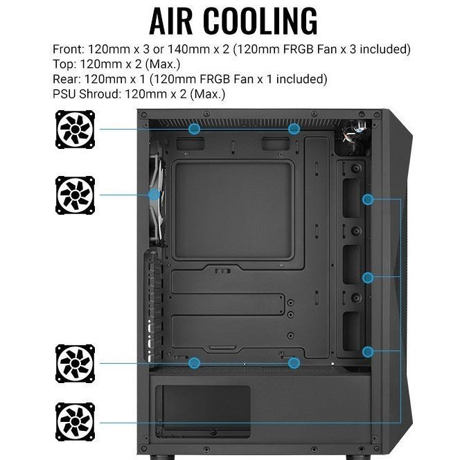 Jual US CASING AEROCOOL FALCON V1 - FREE 4 FAN FRGB - MESH ATX GAMING ...