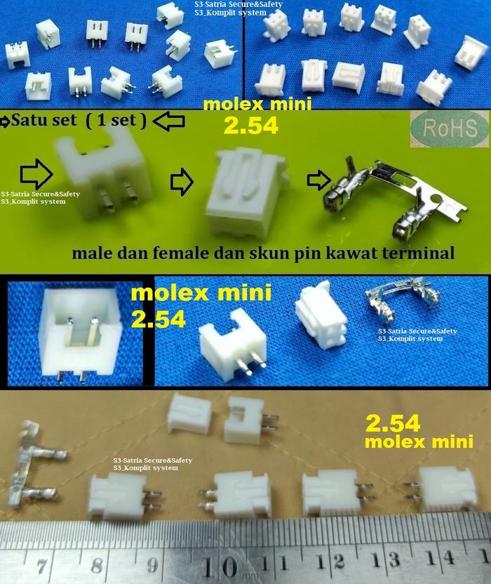 Jual molex mini 2Pin 2,54 molek 2,54mm header 2 Pin Jst XH 2.54 mm soket 2P - Jakarta Timur - S3 ...
