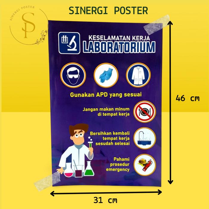 Jual Poster Keselamatan Kerja Laboratorium Biru | Poster K3 - Kab ...