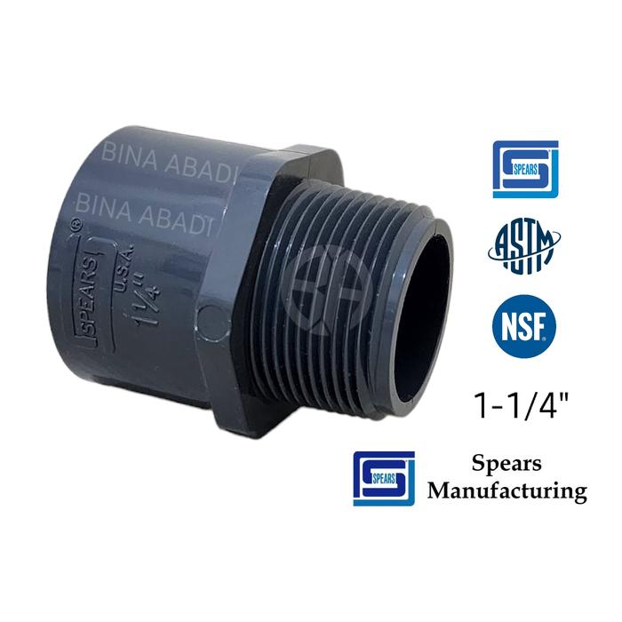 Jual Sock Drat Luar Male Adapter PVC SCH 80 Size 1-1/4 Inch ASTM SPEARS ...