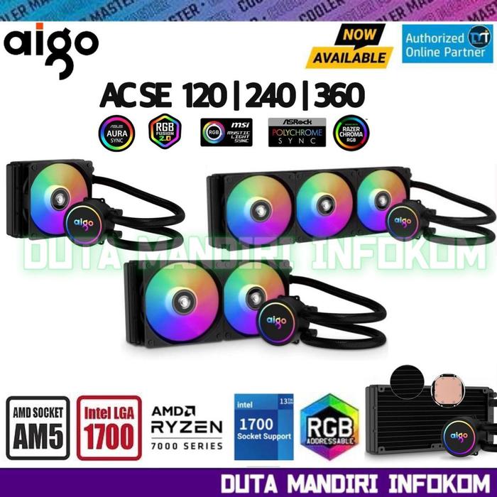 Promo Aigo AC SE 120 240 360 - ARGB AIO Liquid CPU Cooler Cicil 0% 3x ...