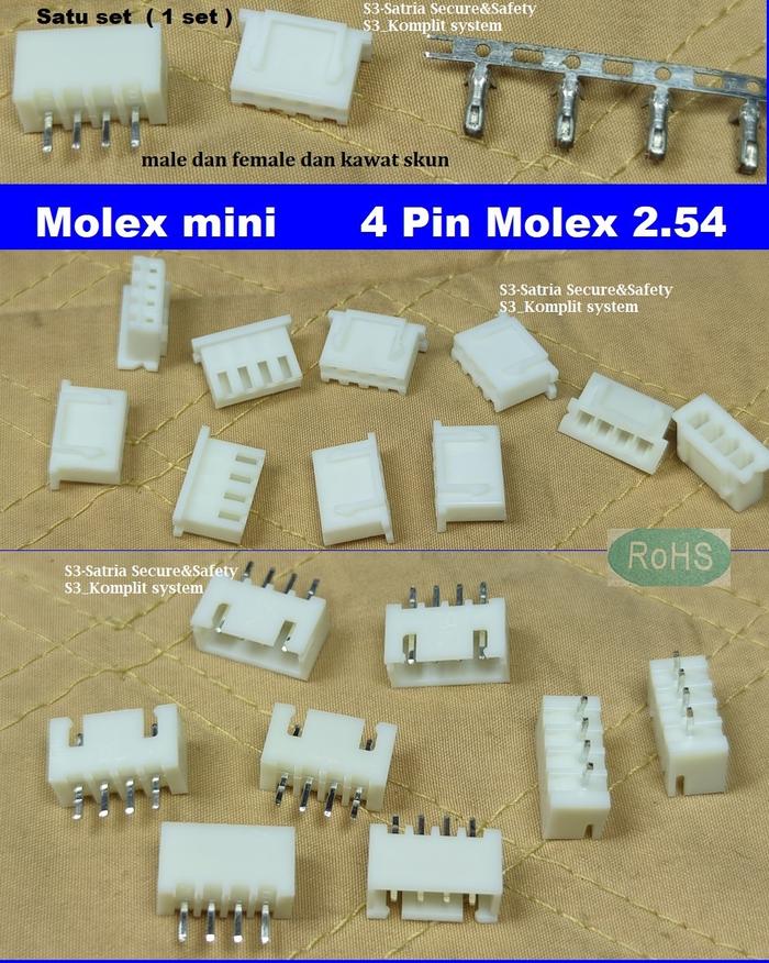 Jual molex mini 4Pin 2,54 molek 2,54mm header 4 Pin Jst XH 2.54 mm soket 4P - Jakarta Timur - S3 ...