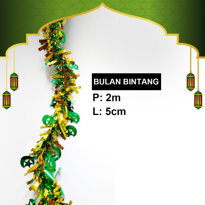 Jual Slinger Bulan Bintang Hijau/Idul Fitri/Hiasan Lebaran/Dekorasi ...