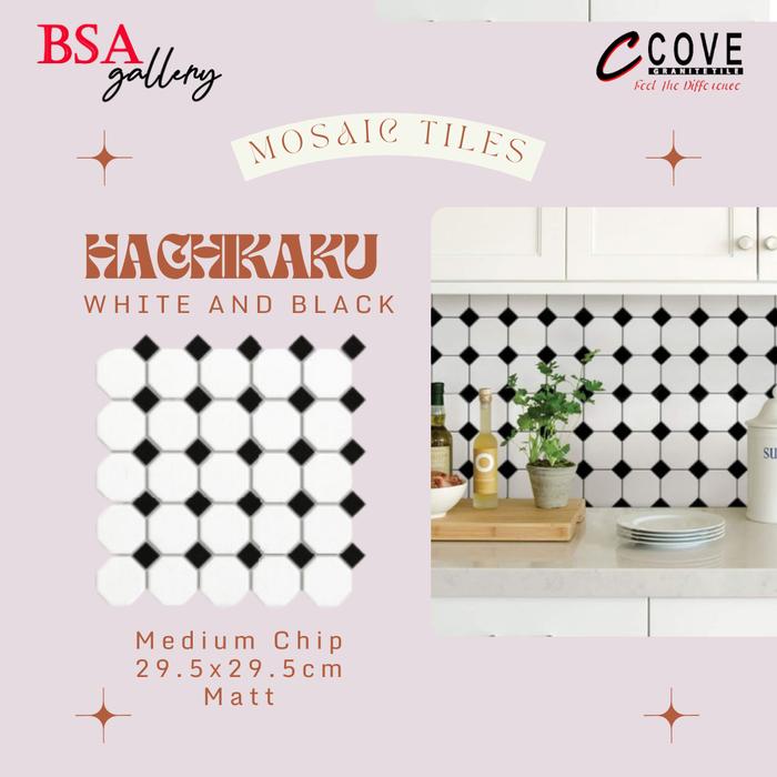 Jual MOSAIC TILES VICTORIAN STYLE BLACK WHITE KERAMIK MOZAIK LANTAI ...