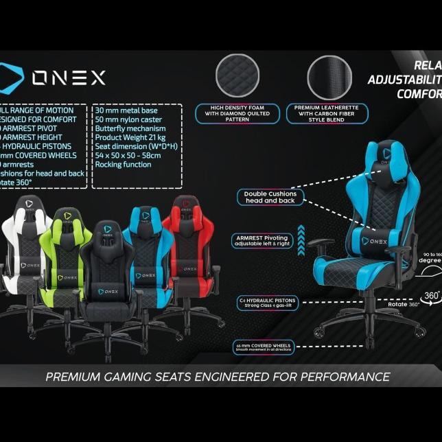 Jual US ONEX GX3 Premium Quality Gaming Chair Kursi Gaming YOUTUBER ...
