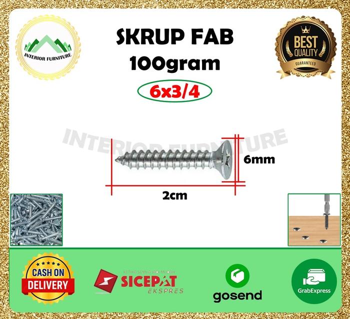 Jual Sekrup FAB sekrup GYPSUM skrup DRYWALL kayu sekrup Triplek 100 ...