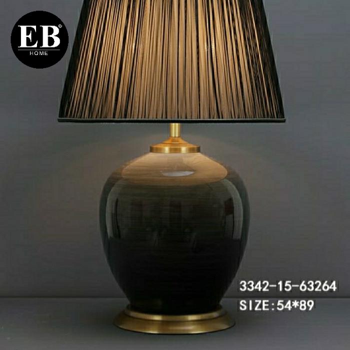 Jual Lampu Meja Kamar Keramik Unik / Chick Black Table Lamp EB Home ...