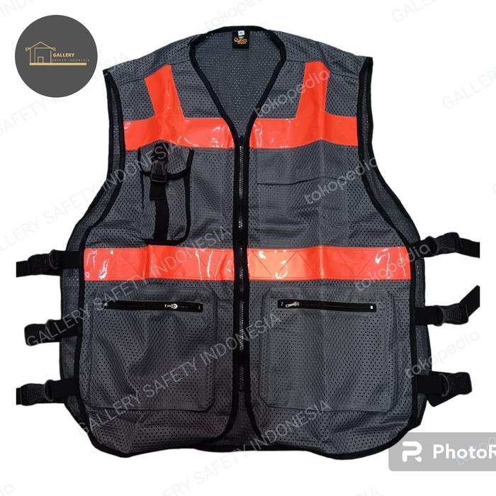 Jual ROMPI SAFETY / SAFETY VEST JARING DOUBLE MESH SCOT ORANGE ...