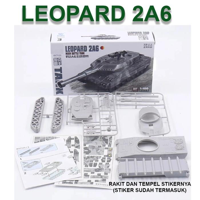 Jual TANK BAJA LEOPARD 2A6 1:100 model kit ww2 mainan military ...