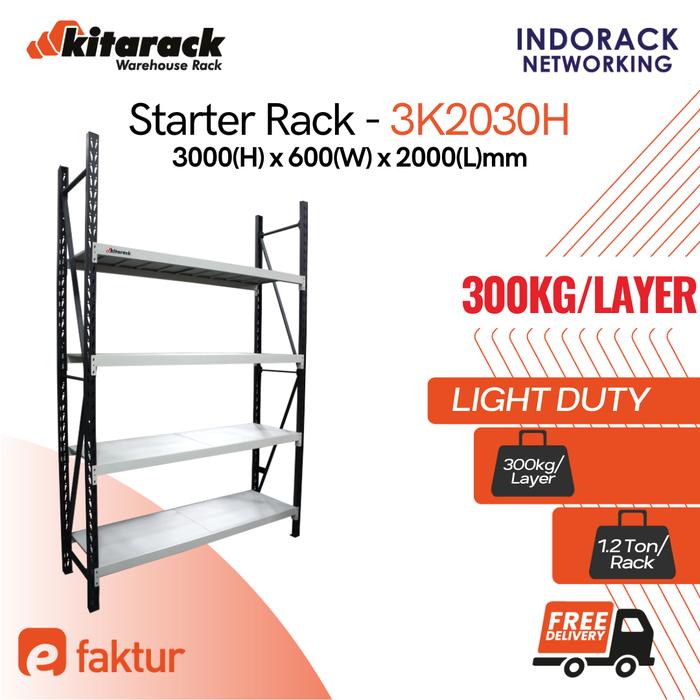 Jual Rak Gudang Besi 300kg per Layer Rack Gudang 3 Meter 3 / 4 Susun ...