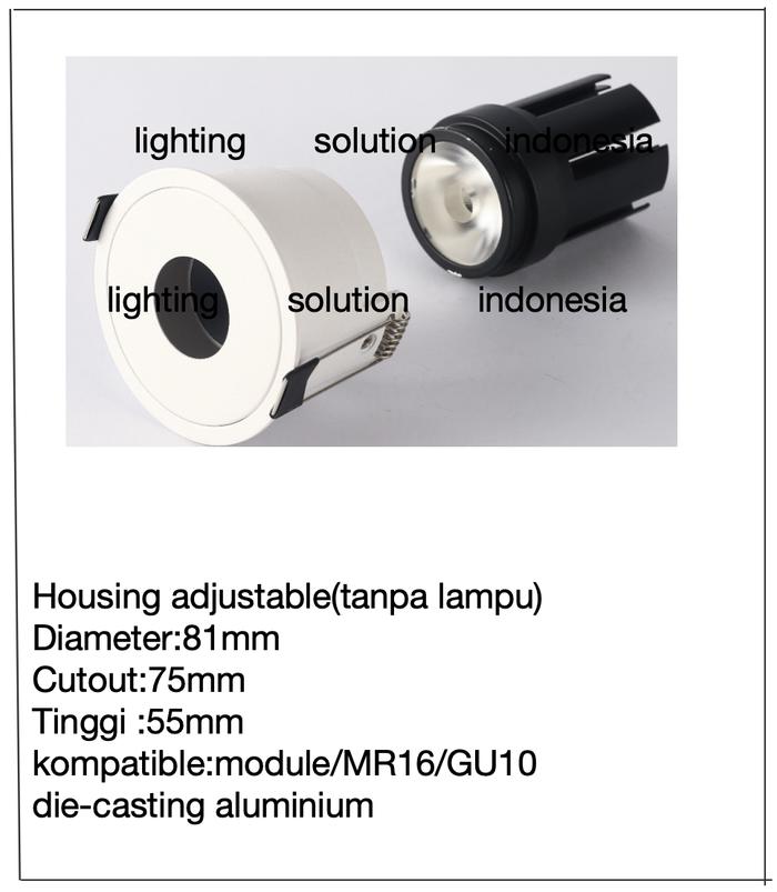 Jual rumah lampu led spotlight housing kap module mewah adjustable full ...